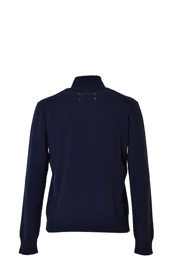 MAISON MARGIELA Turtleneck Fine Knit Sweater - Blu