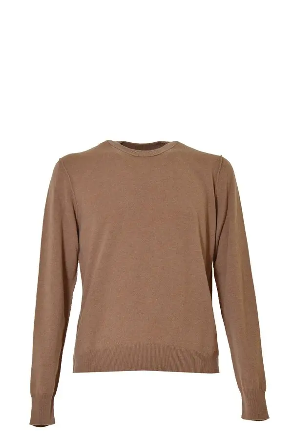 MAISON MARGIELA Crew Neck Fine Knit Sweater - Cammello