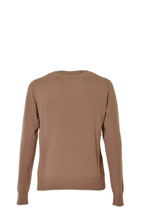 MAISON MARGIELA Crew Neck Fine Knit Sweater - Cammello