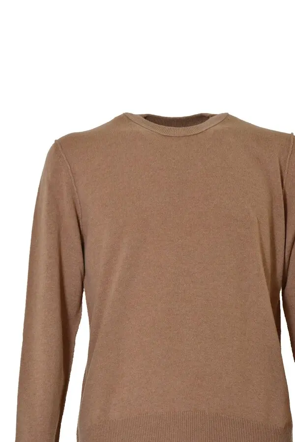 MAISON MARGIELA Crew Neck Fine Knit Sweater - Cammello