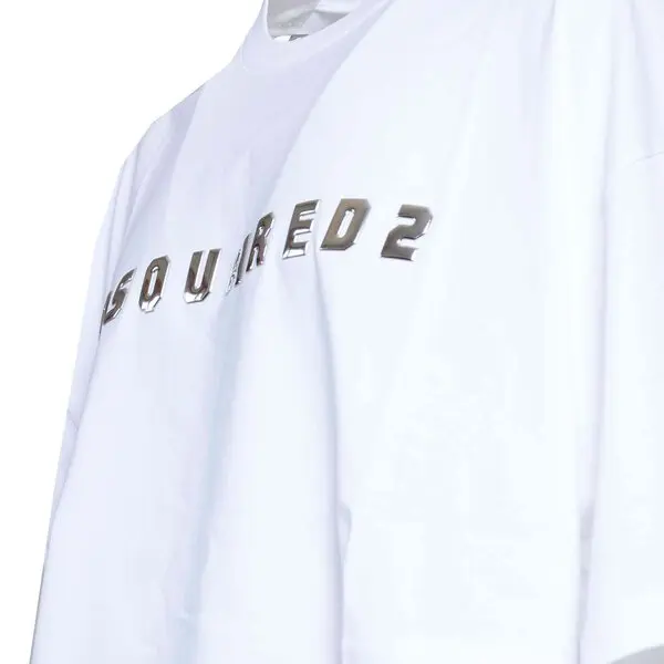 Dsquared2 White Cropped T-shirt With Logo