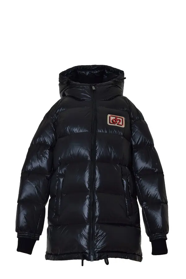 Dsquared2 Padded Hooded Down Jacket With Logo Detail