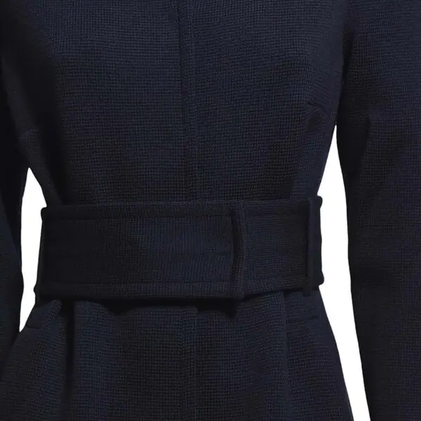 CHARLOTT Navy Belted Coat - Blu