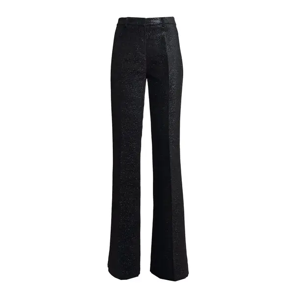 Etro Viscose Blend Flared Trousers With Lamé Thread
