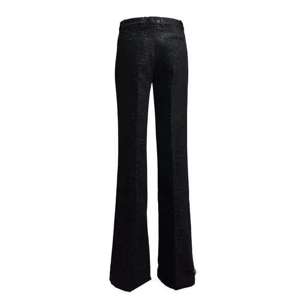 Etro Viscose Blend Flared Trousers With Lamé Thread