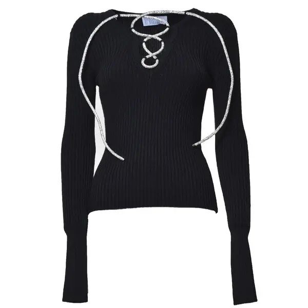 Giuseppe Di Morabito Ribbed Knit Embellished Sweater - Nero