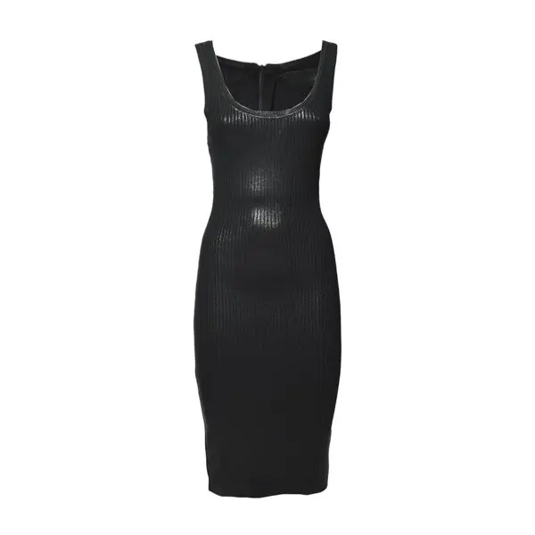 Dsquared2 Ribbed Knit Midi Dress With Zipper Detail