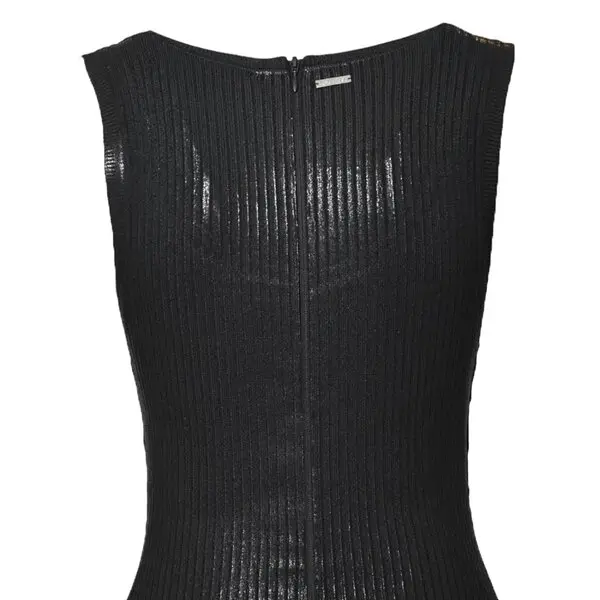Dsquared2 Ribbed Knit Midi Dress With Zipper Detail