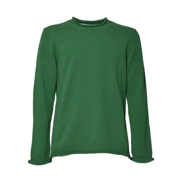Comme Des Garçons Green Ribbed Fine Knit Long Sleeve Sweater
