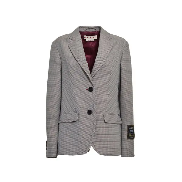 Marni Single-breasted Houndstooth Blazer - Multicolour