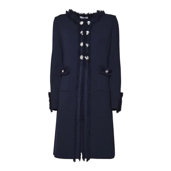CHARLOTT Navy Embellished Coat - Blu