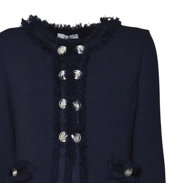 CHARLOTT Navy Embellished Coat - Blu