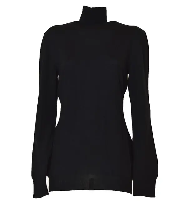 Moschino Black High Neck Fine Knit Sweater - Nero