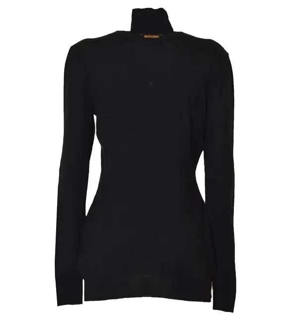 Moschino Black High Neck Fine Knit Sweater - Nero