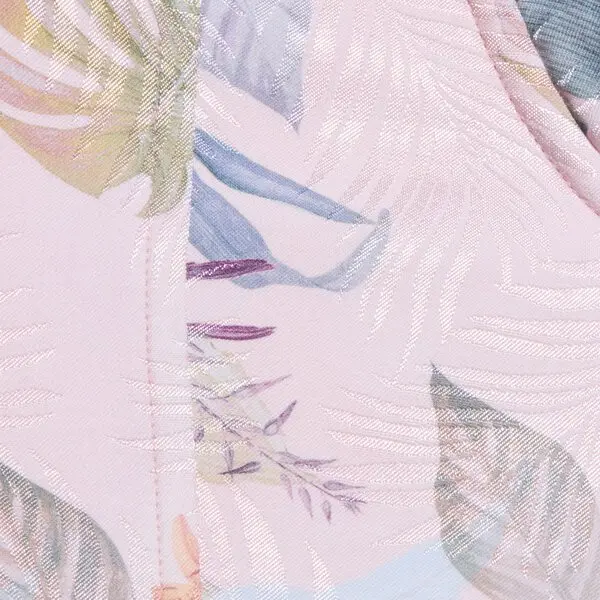 L'Agence Sonya Tropical Print Bustier Top - Light Pink Multi Colorful Palm