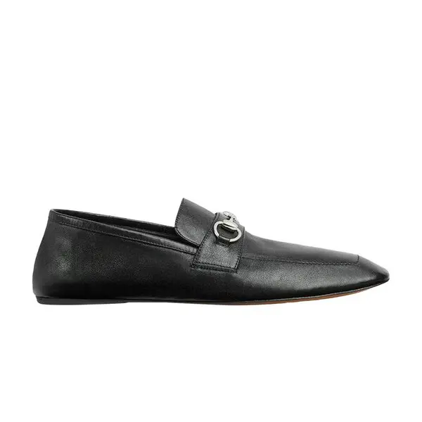 Gucci Leather Loafers With Horsebit Detail - Black