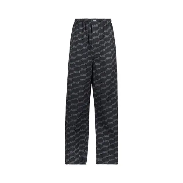 Balenciaga Bb Monogram Pajama Pants /grey - Black