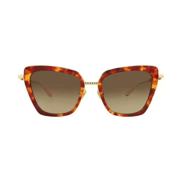 Valentino Garavani Cat Eye-frame Metal/acetate Sunglasses 'havana/gold - Brown