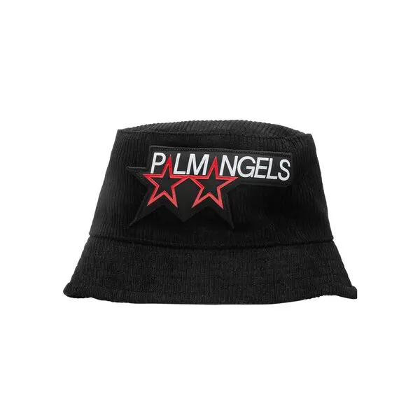 Palm Angels Racing Star Bucket Hat /white - Black