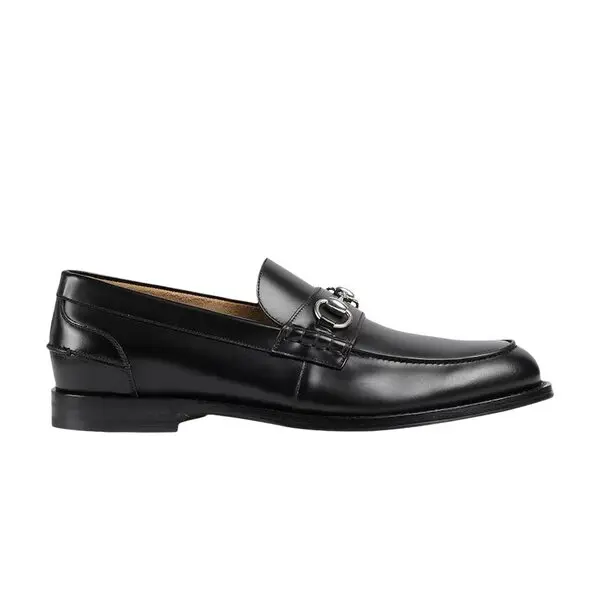 Gucci Leather Loafer With Horsebit Detail - Black
