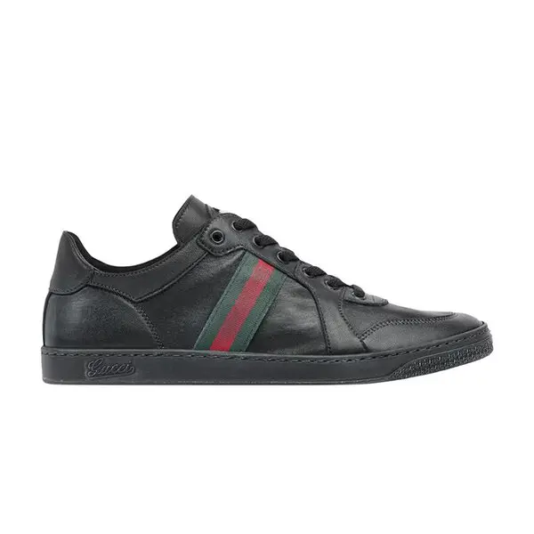 Gucci Low-top Stretch Sneakers With Signature Stripe - Black
