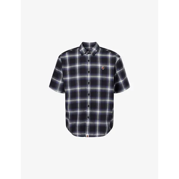 A BATHING APE One Point Plaid-print Cotton-blend Shirt