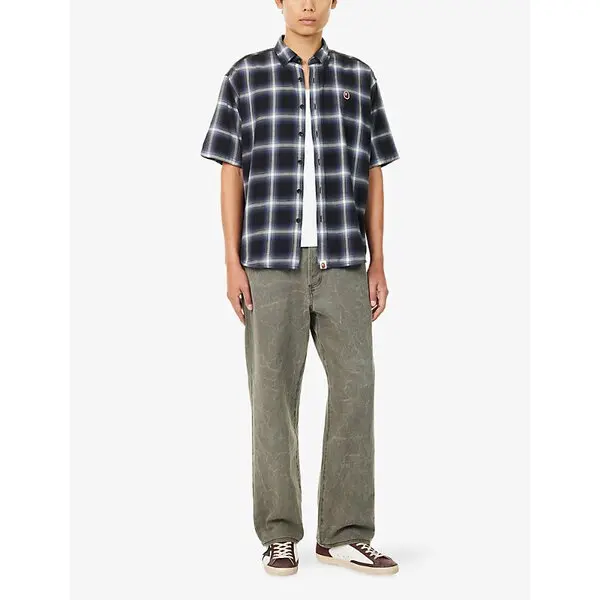 A BATHING APE One Point Plaid-print Cotton-blend Shirt