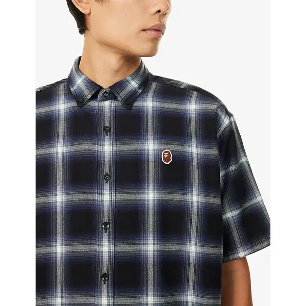 A BATHING APE One Point Plaid-print Cotton-blend Shirt