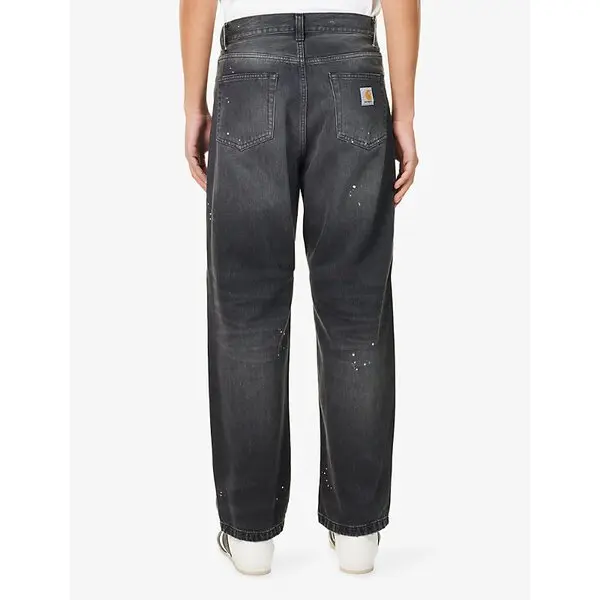 Carhartt Work In Progress Paint-splatter Denim Jeans - Black