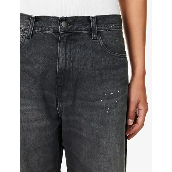 Carhartt Work In Progress Paint-splatter Denim Jeans - Black