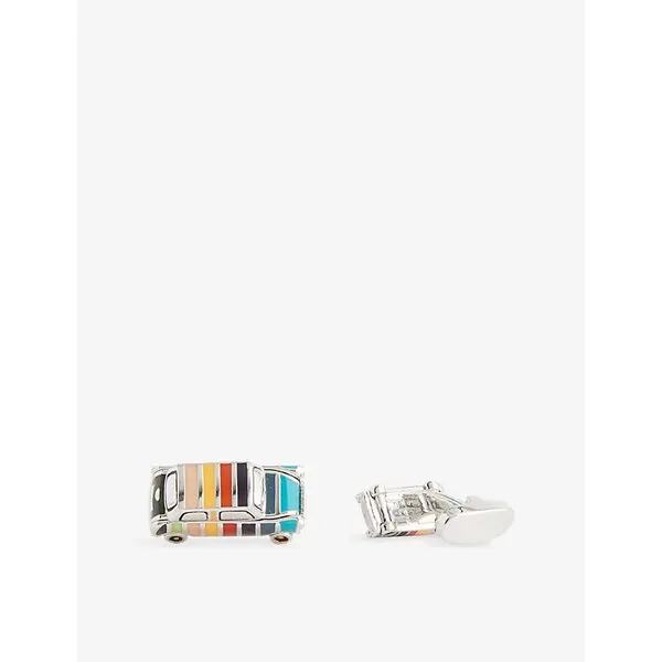 Paul Smith Mini Striped Metal Cufflinks - Multicolour