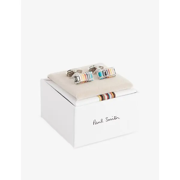 Paul Smith Mini Striped Metal Cufflinks