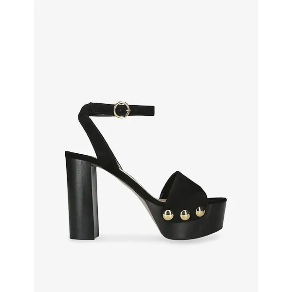 GIANVITO ROSSI Ardea 70 Platform Suede Sandals - Black