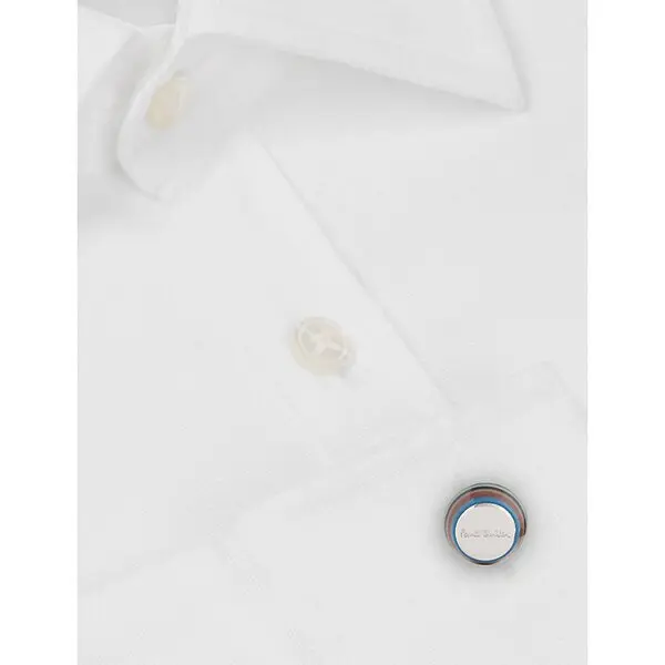 Paul Smith Engraved-logo Striped Copper-and-zinc Cufflinks