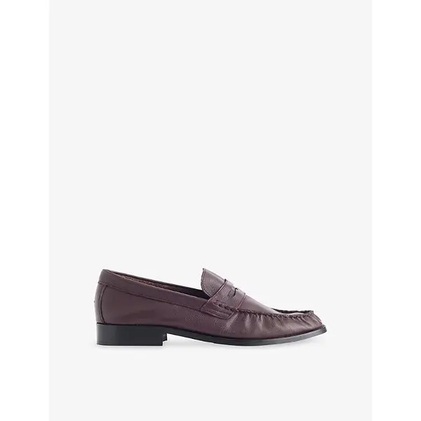 DUKE + DEXTER Ezra Ruched Leather Loafers