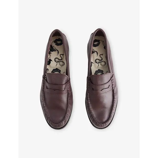 DUKE + DEXTER Ezra Ruched Leather Loafers