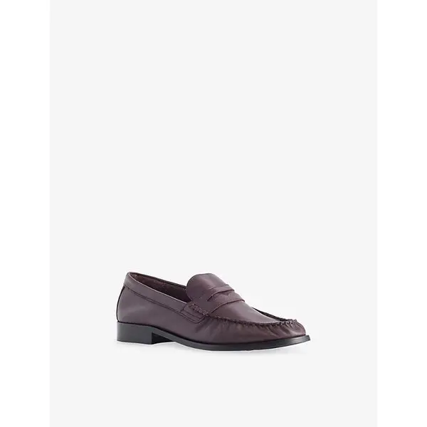 DUKE + DEXTER Ezra Ruched Leather Loafers