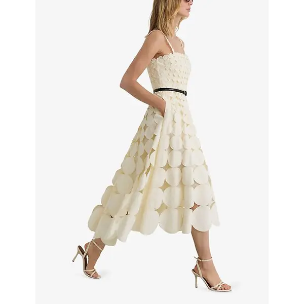 REISS Gigi Cut-out Cotton Midi Dress