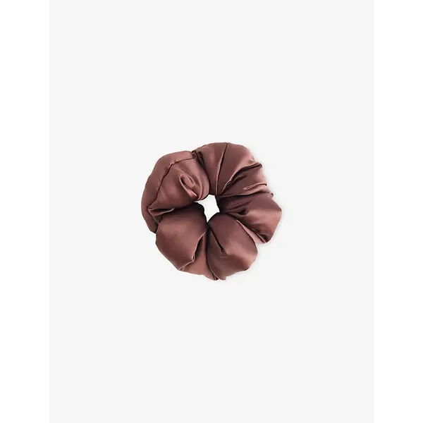 DROWSY SLEEP CO. Padded Silk Scrunchie - Cocoa Glow