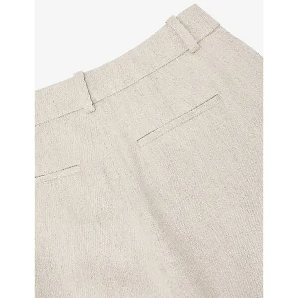 REISS Nolah Wide-leg Linen-blend Trousers