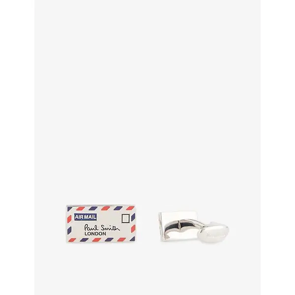 Paul Smith Airmail Branded Metal Cufflinks - Metallic