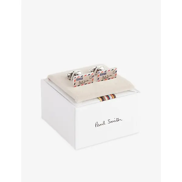 Paul Smith Airmail Branded Metal Cufflinks