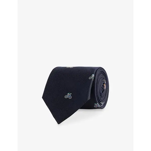 Paul Smith Bicycle Pattern Silk Tie - Blue
