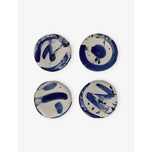 SERAX Sophia Set Of Four Ceramic Breakfast Plates - Blue