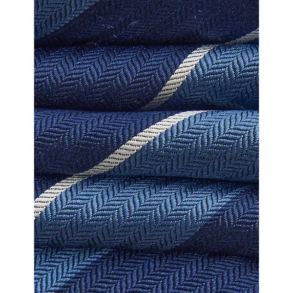 Paul Smith Striped Silk Neck Tie - Blue