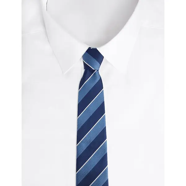 Paul Smith Striped Silk Neck Tie - Blue