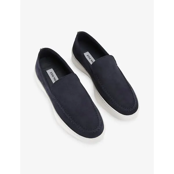 Steve Madden Leyton Suede Loafers With Contrast Midsole - Navy