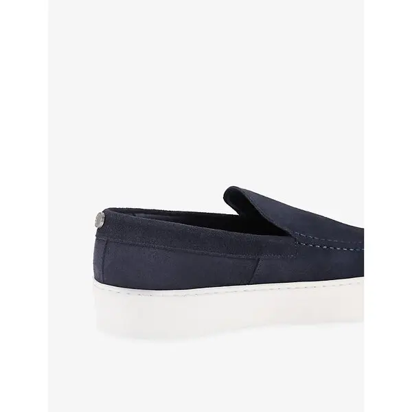 Steve Madden Leyton Suede Loafers With Contrast Midsole - Navy