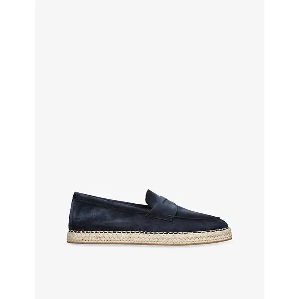 Santoni Carlo Suede Espadrille Loafers - Navy