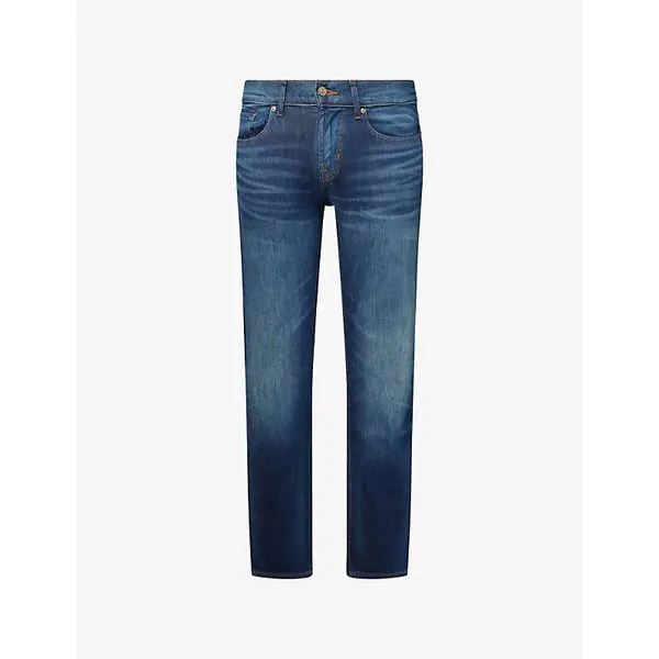 7 For All Mankind Slimmy Tapered-leg Stretch-denim Jeans - Pillow